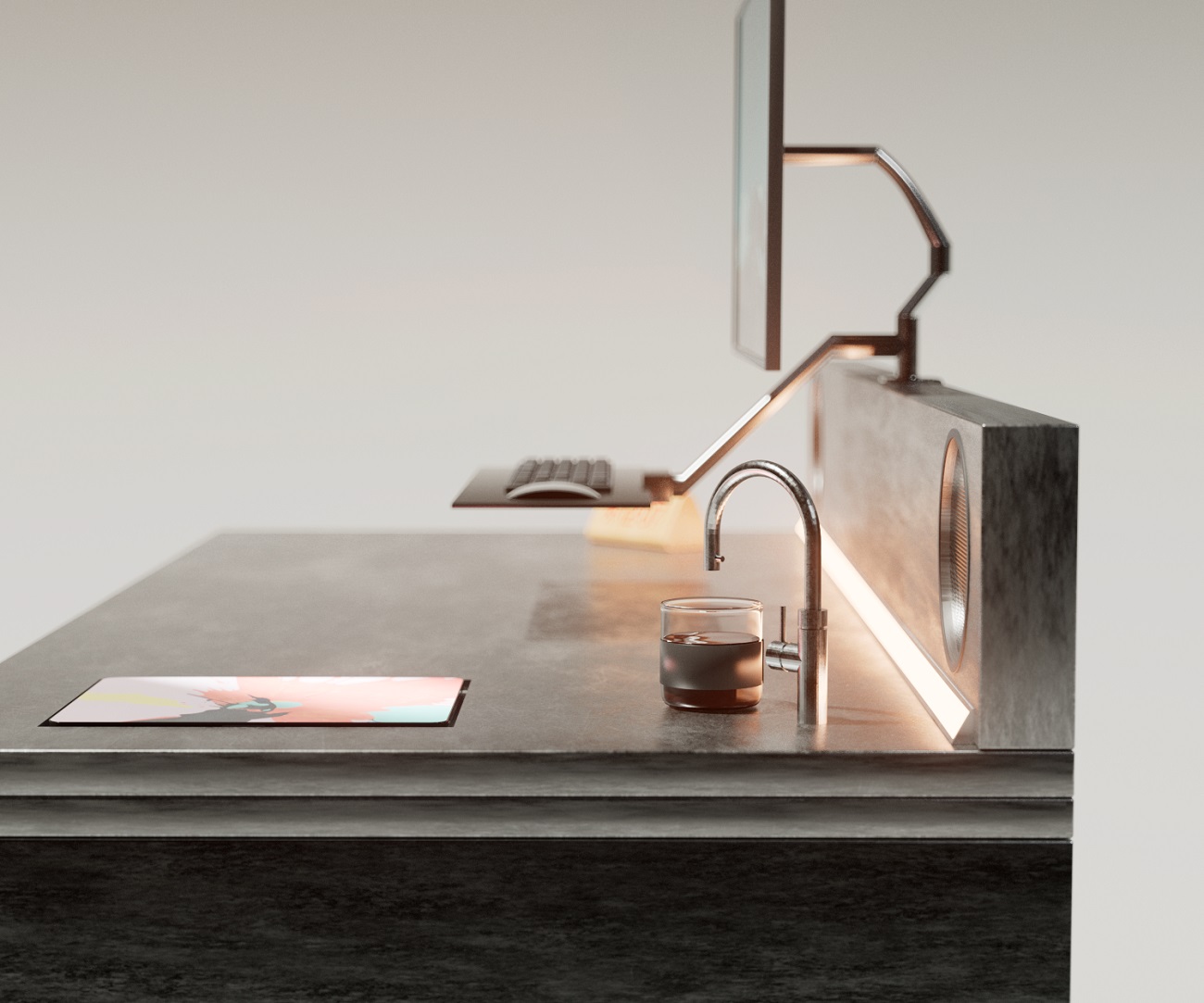 Home office setup with built-in boiling water tap for tea and coffee ...